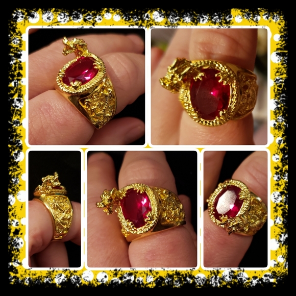 Artisan Handmade | Jewelry | 3dred Raised Dragon Wrapped Around Red N ...